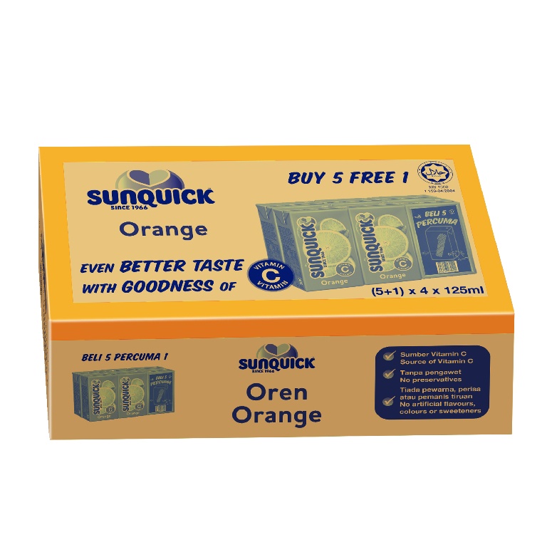 [12.12] [Carton Deal] Sunquick Fruit Drink - Orange (125ml x 20's+4's ...