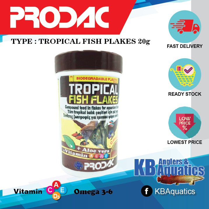 Prodac Tropical Fish Flakes 100ml (20g) | Shopee Malaysia