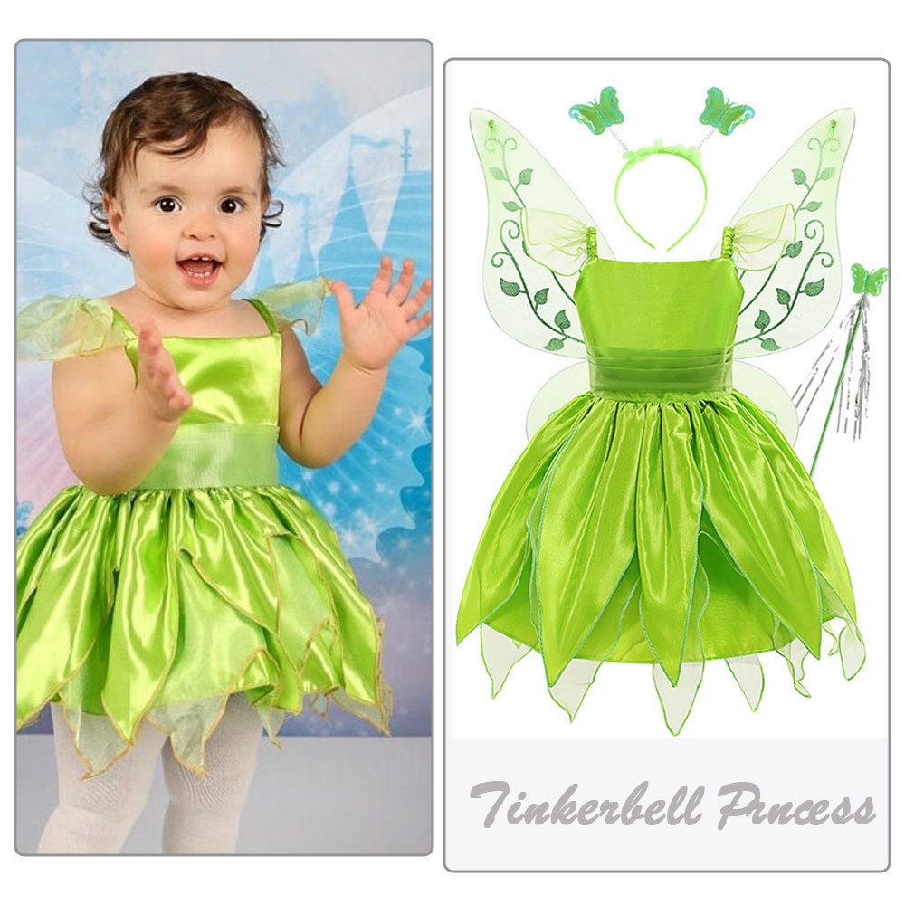 Christmas Elf Children Elsa Wonderful Fairy Tinkerbell Princess Dress ...
