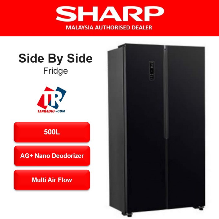 Sharp 500L (Glass) Side By Side Refrigerator SJX518GK FRIDGE | Shopee ...