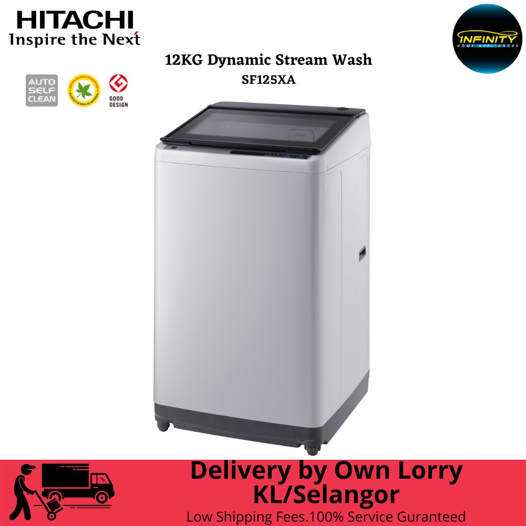 HITACHI WASHING MACHINE 10KG 12.5KG TOP LOADING DYNAMIC-STREAM WASH SF ...