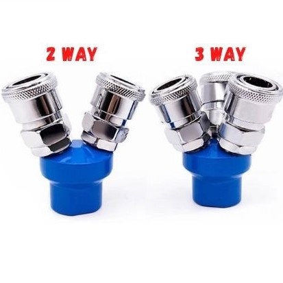 Air Compressor 2 Way 3 way Quick Connect Multi Hose Coupler Fitting ...