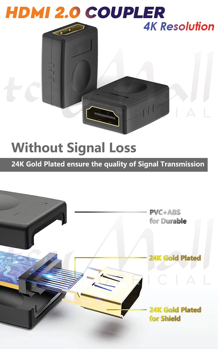 HDMI 2.1 Adapter 8K Coupler HDTV Female to Female Extender Converter ...