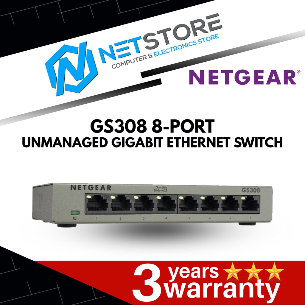 NETGEAR 8-Port Gigabit Ethernet Unmanaged Switch (GS308) - Desktop ...