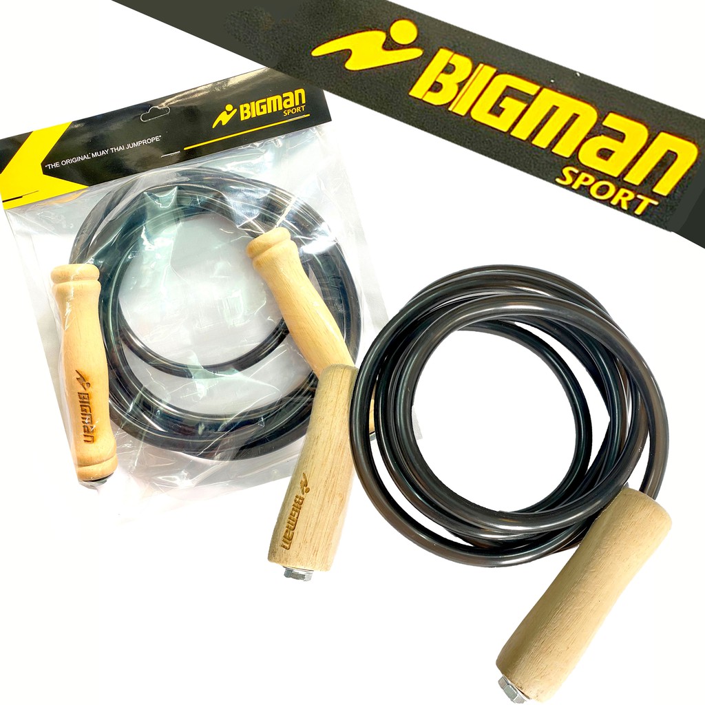 Bigman Boxer Jump Rope With Wooden Handle New! Black | Shopee Malaysia