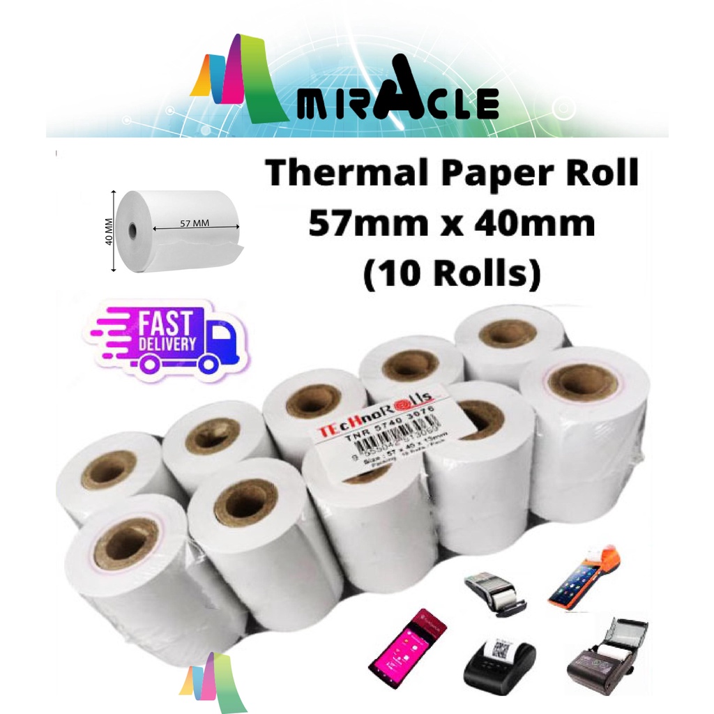 57mm x 40mm Thermal Paper Roll/ Thermal Receipt Roll/ Foodpanda Thermal ...