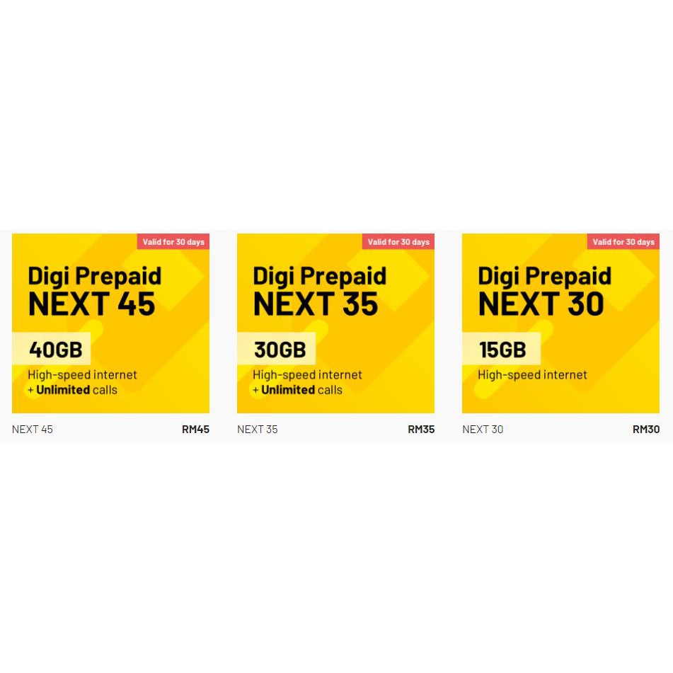 DIGI Prepaid NEXT 40GB RM45 | Shopee Malaysia