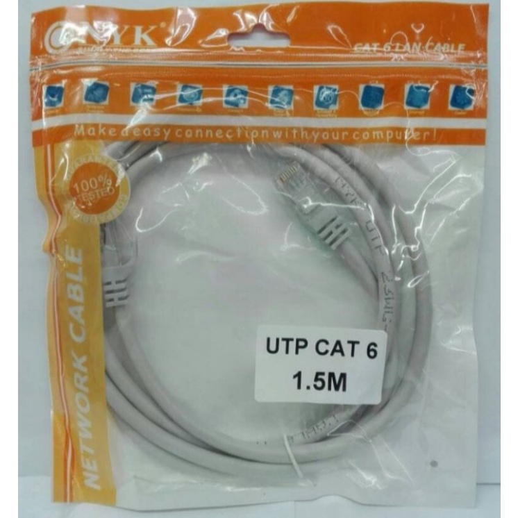 Cable lan nyk cat6 1.5m UTP CABLE NETWORKING ( STRAIGHT-THROUGH ...