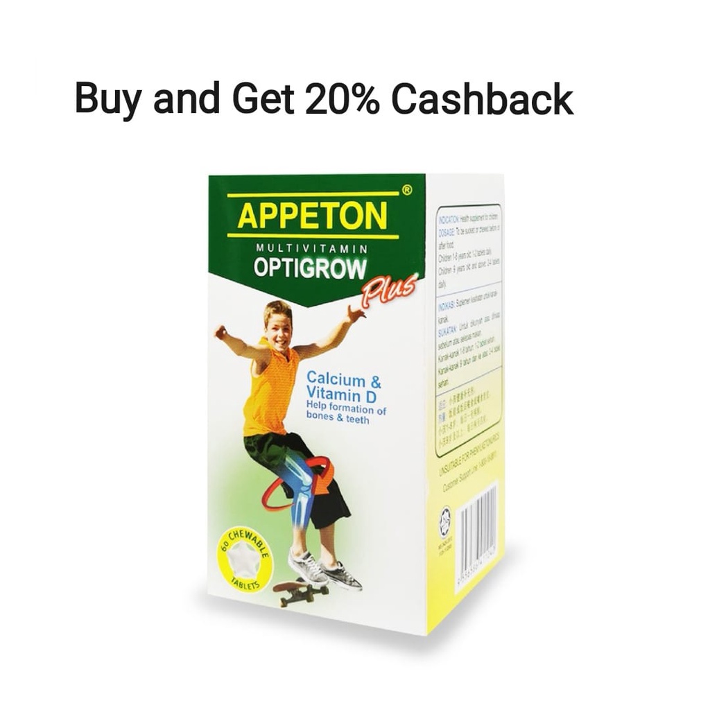 APPETON MULTIVITAMIN OPTIGROW PLUS 60'S - HALAL [EXP: 7/2026] | Shopee ...