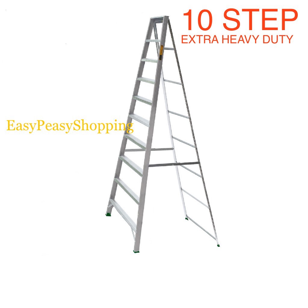 10 Steps Aluminium Single Sided Ladder / Tangga 10 Steps/Ladder (READY ...
