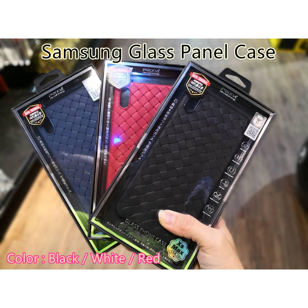 Samsung Series Glass Panel Protection Case (Red/Black/White) | Shopee ...
