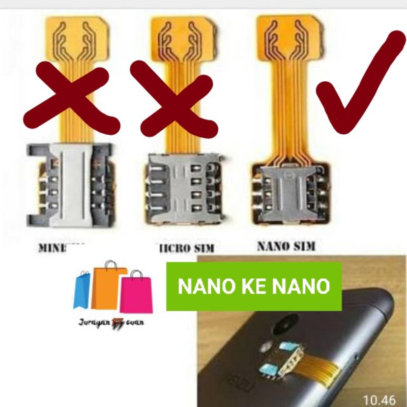 Flexibel ADAPTER SIM HYBRID / CONVERTER DUAL SIM CARD NANO TO NANO ...