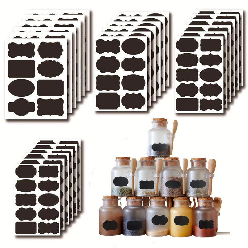 1 Sheet Chalkboard Kitchen Jar Labels Reusable Jam Label Sticker ...