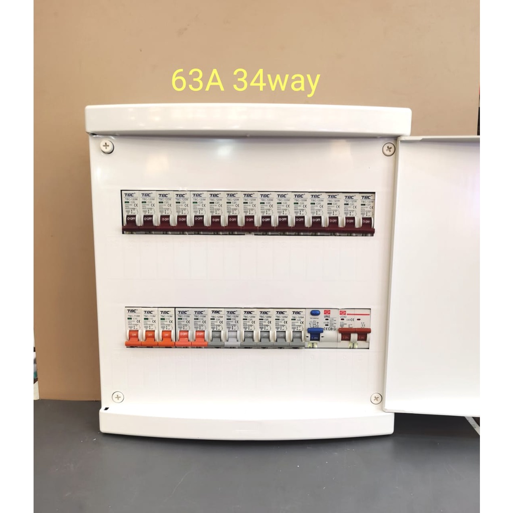 TBC/ UMS Mixed 40A / 63A Full Set DB Box with MCB ELCB Main Switch MCB ...