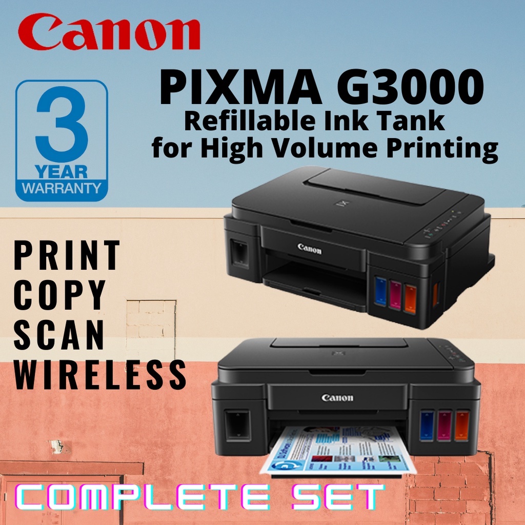 PRINTER CANON PIXMA G3000 All-In-One Refillable Ink Tank | Shopee Malaysia