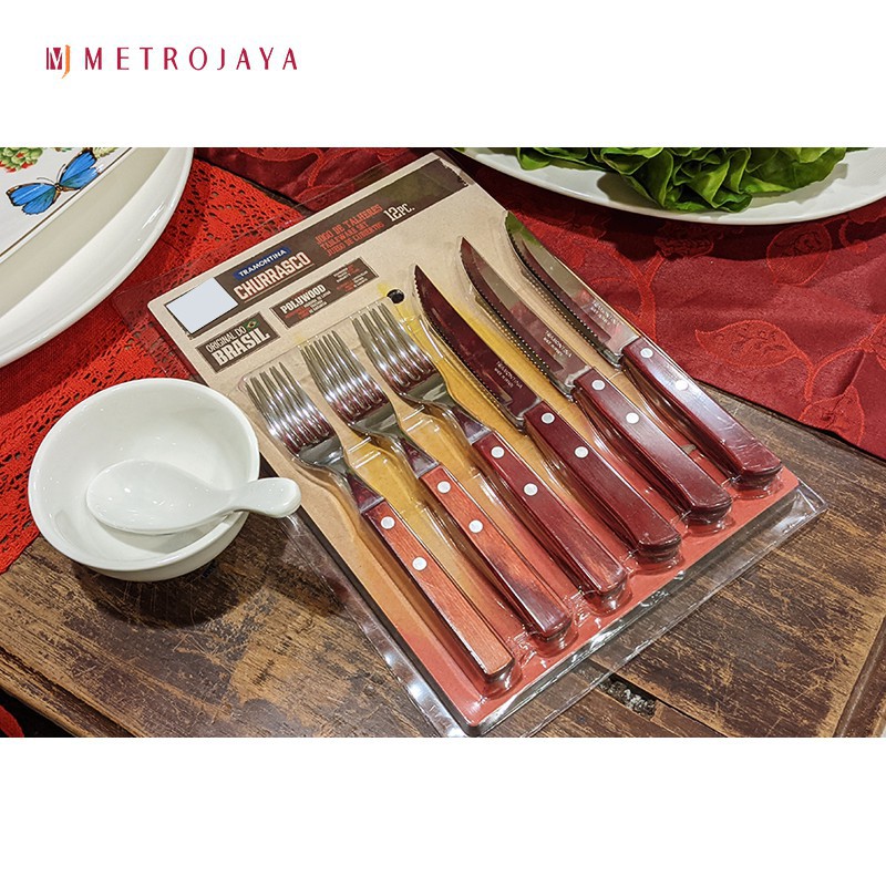 Tramontina BBQ Playwood Cutlery 12 pcs Set 2 | Shopee Malaysia
