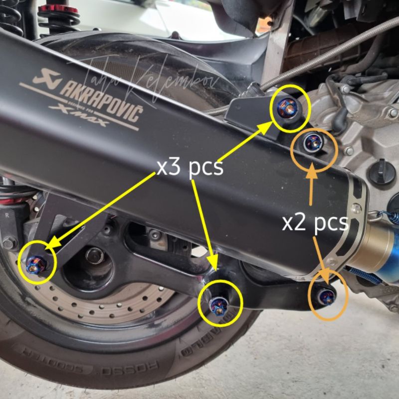 XMAX V1 V2 SCREW TITANIUM ARM AND EXHAUST | Shopee Malaysia