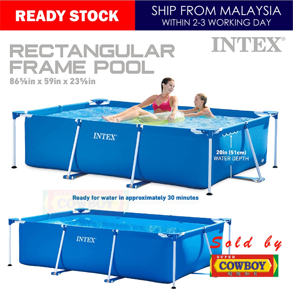 Intex Swimming Pool Kolam Renang Portable Rectangular Frame Set 28270NP ...
