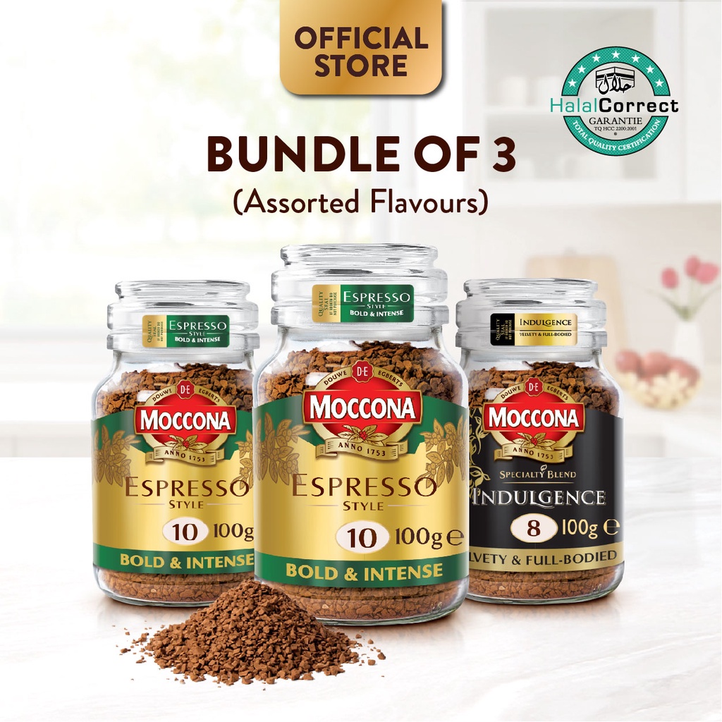 (Bundle of 3) Moccona Classic Freeze Dried Instant Coffee, 95/100g ...