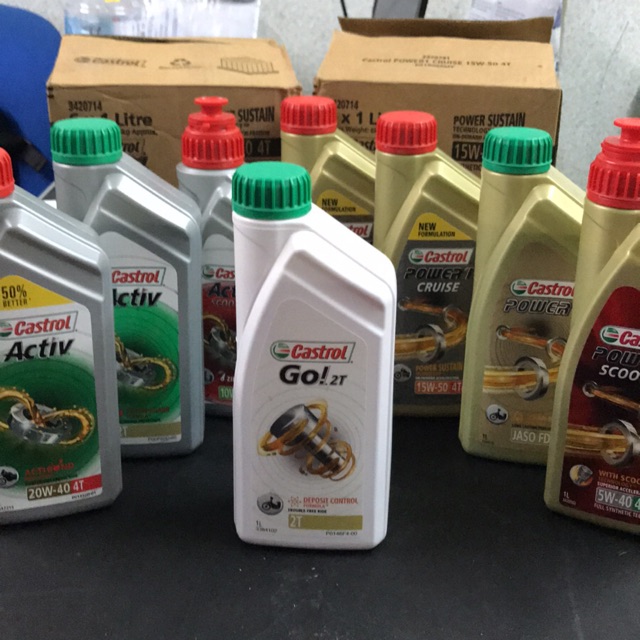 Castrol GO 2T ESSENTIAL 2T ACTIV JASO FB Castrol Power 1 2T 1liter NO ...