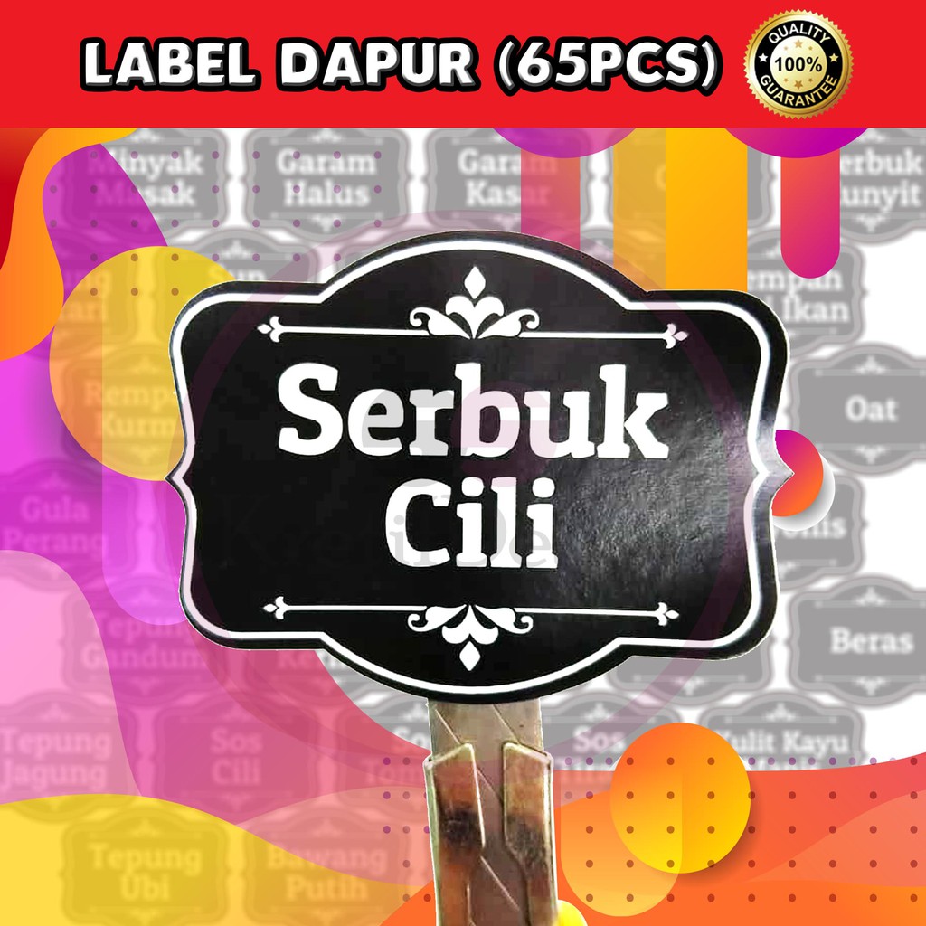 🔥HOT SALE🔥 STICKER LABEL DAPUR / STICKER BAHAN DAPUR (65PCS) | Shopee ...