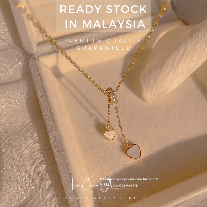 [READY STOCK] Isabelle Necklace INS White Pearl stainless steel necklace premium quality rantai ...