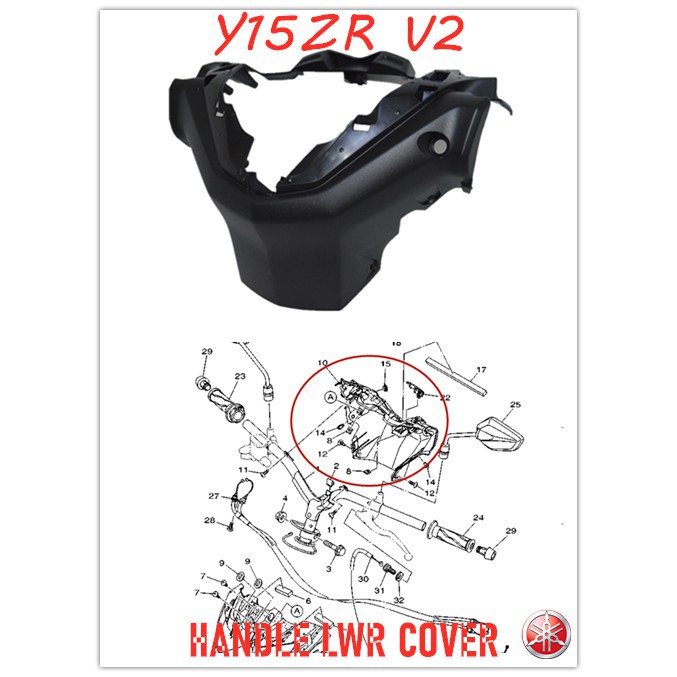 [100% Original Yamaha] Yamaha Y15ZR Y15 V2 INNER METER COVER HANDLE ...
