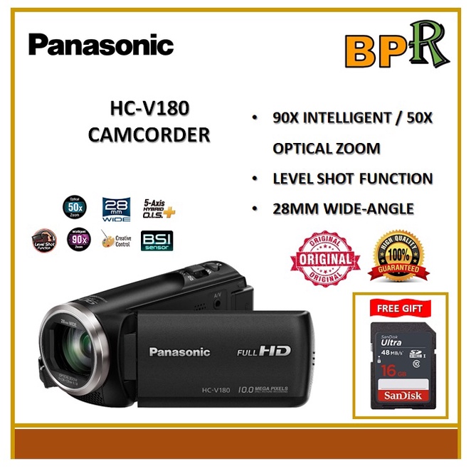 Panasonic Lumix HC-V180 Camcorder ( BLACK ) Panasonic Malaysia Warranty ...