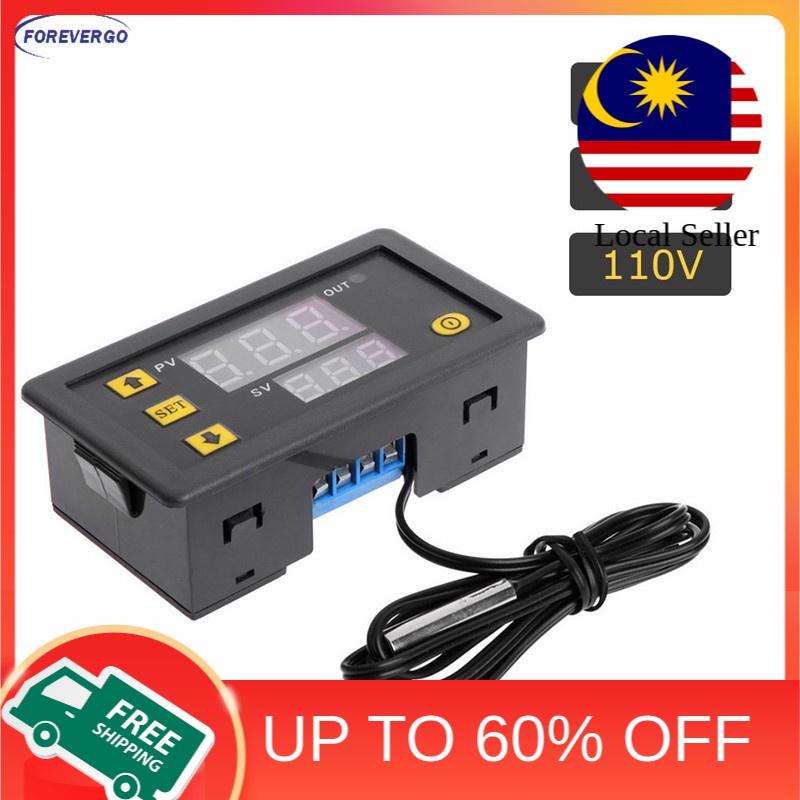 Pengawal Suhu Digital Tempatan Tempatan W3230 DC 12V 24V 110V-220V AC Dengan Paparan LED ...