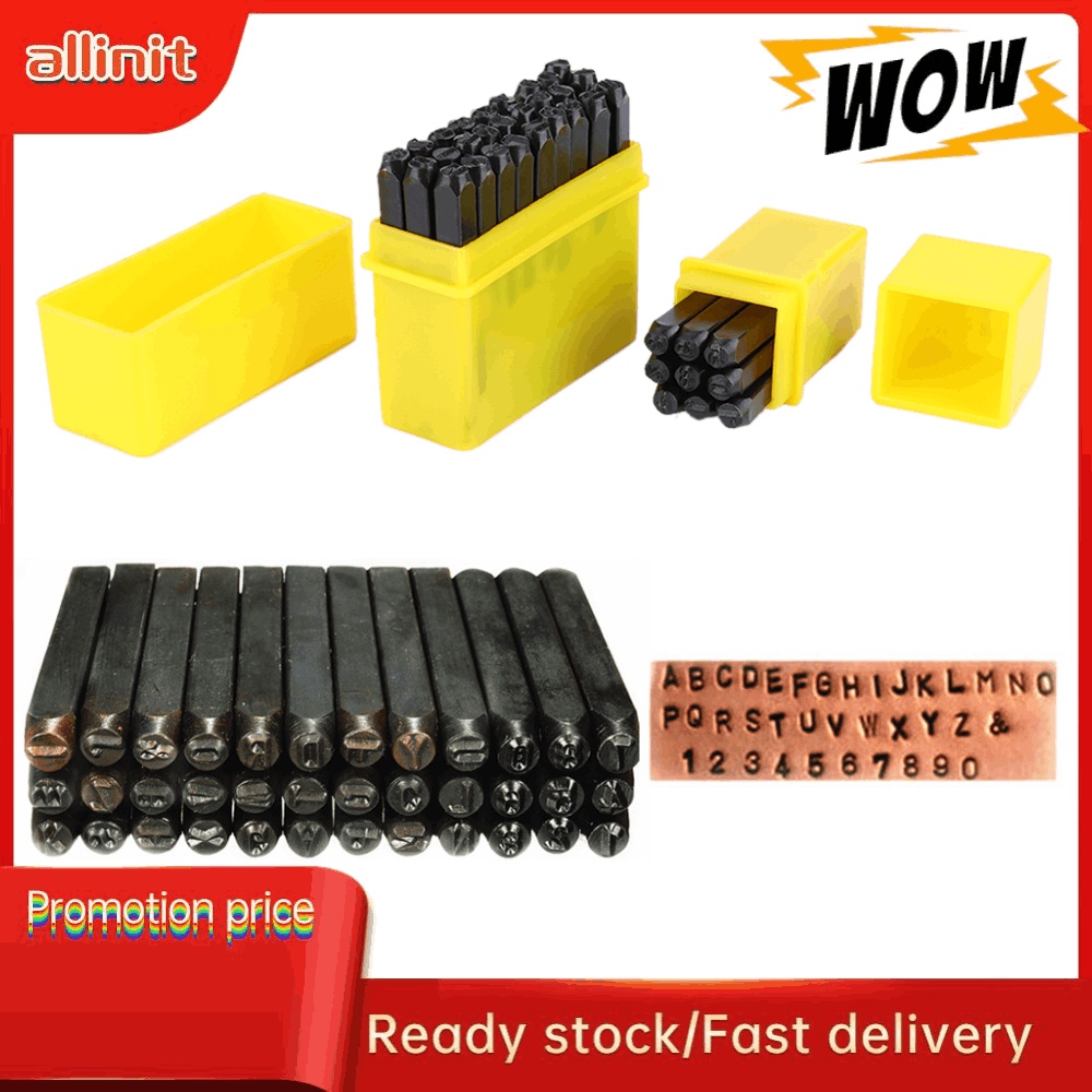 Allinit 36Pcs set Carbon Steel Number Letter Alphabet Punch Metal Stamp ...