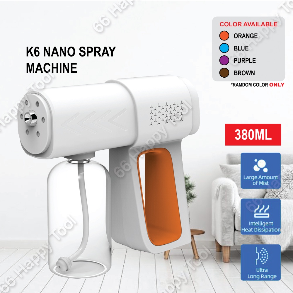 K6 Wireless Nano Spray Machine 380ml Spray Gun Sanitizer Handheld ...