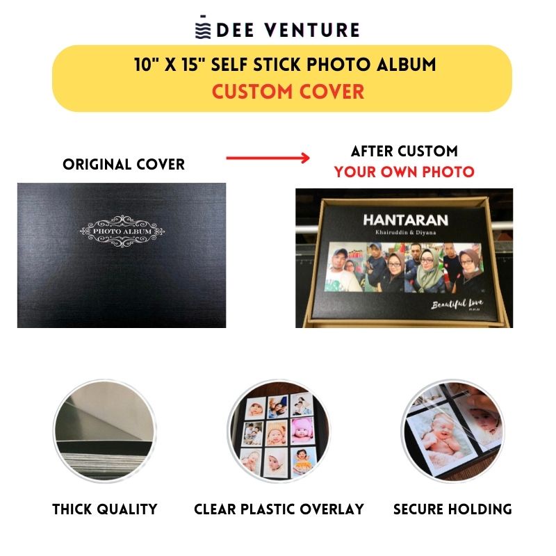 Sticky Photo Album Can Customize Cover/ Mockup Sticky Album Perkahwinan ...
