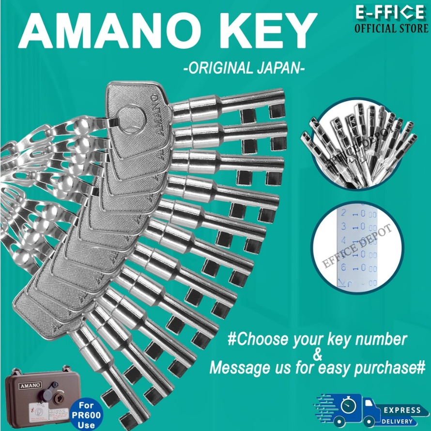 Effice Depot - Amano Key No.1,2,3,4 one set + Amano paper roll 1 box ...