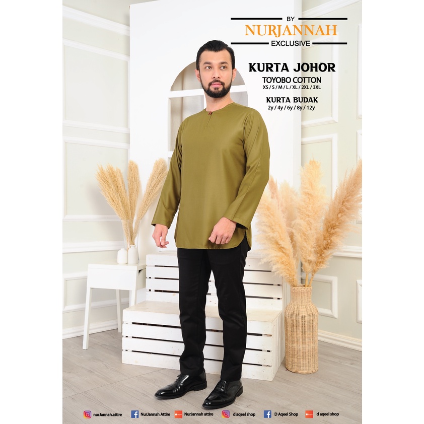 KURTA JOHOR TELUK BELANGA OLIVE GREEN SIZE BABY SEHINGGA DEWASA 5XL BY ...