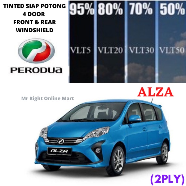 PERODUA ALZA 4Door Tinted UV Hitam(Gelap 50% 70% 80% 95%) Siap Potong ...