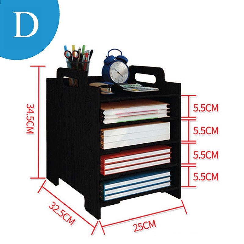 Office tabletop document tray rack paper storage stackable file ...