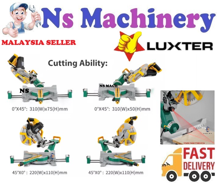 Luxter Professional 12"Sliding Compound Miter Saw Aluminum Wood Plastic ...