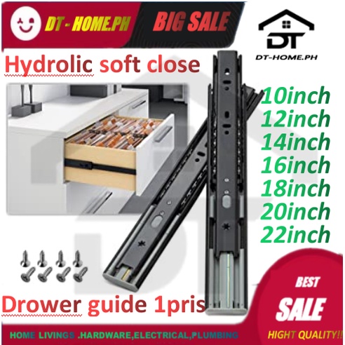 Soft Closing /PUSH OPEN Hydraulic Drawer Full Extension 3 Fold Drawer ...