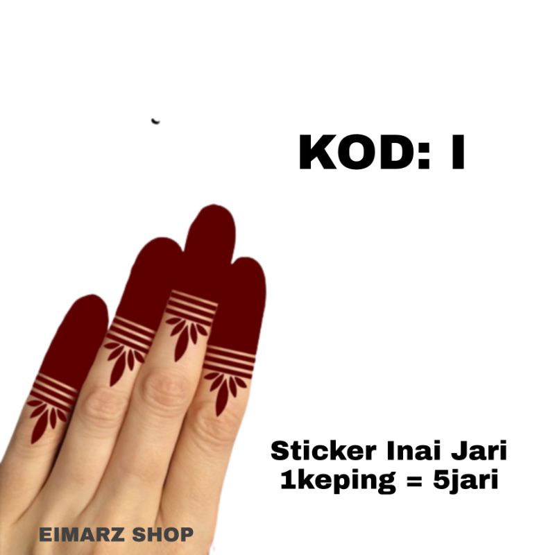 Sticker Inai Jari Celup Pelbagai Corak Cantik (5jari/pcs) | Shopee Malaysia