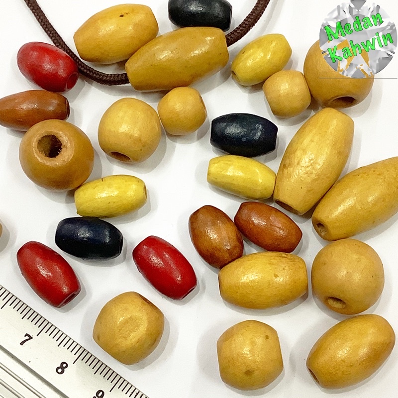 #BJ3300 (3~6pc) Manik Kayu Berlubang Wood Beads with Hole @ 31 pilihan ...