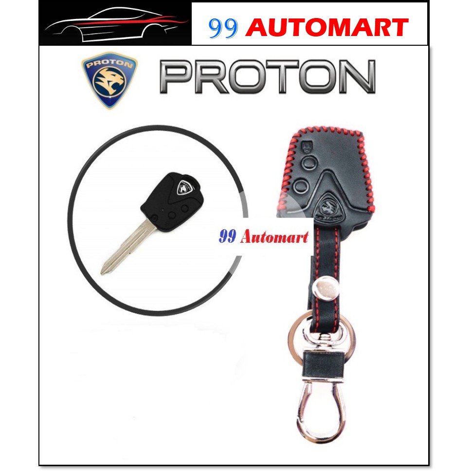 PROTON SAGA BLM/FLX Key Start Remote Leather Car Key Cover Case (Black ...
