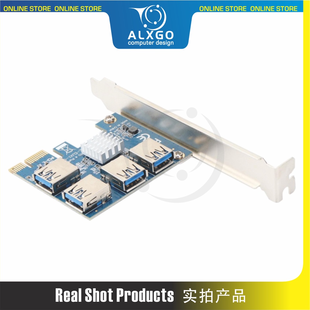 PCIE 1 to 4 USB3.0 expansion card graphics card extension cable adapter ...