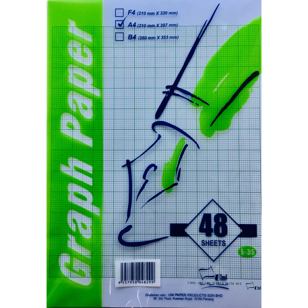 S-35 UNI GRAPH PAPER A4 48SHEETS | Shopee Malaysia
