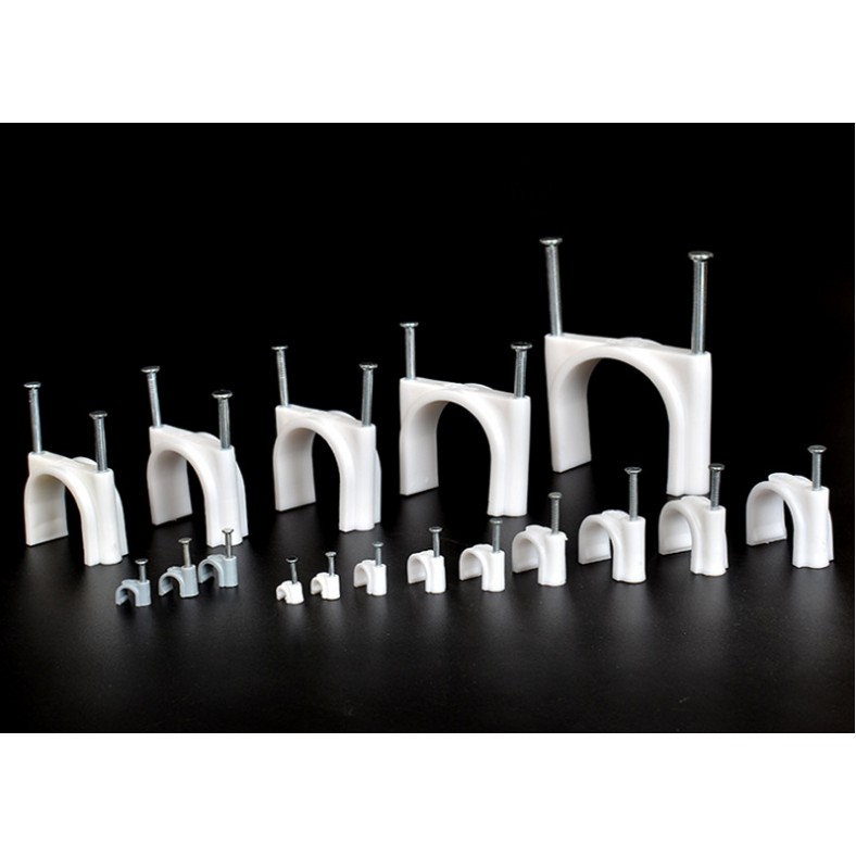 MKR 100pcs 4mm-50mm PVC Cable U clip / Wall wire clip/ Flat Nail Cable ...