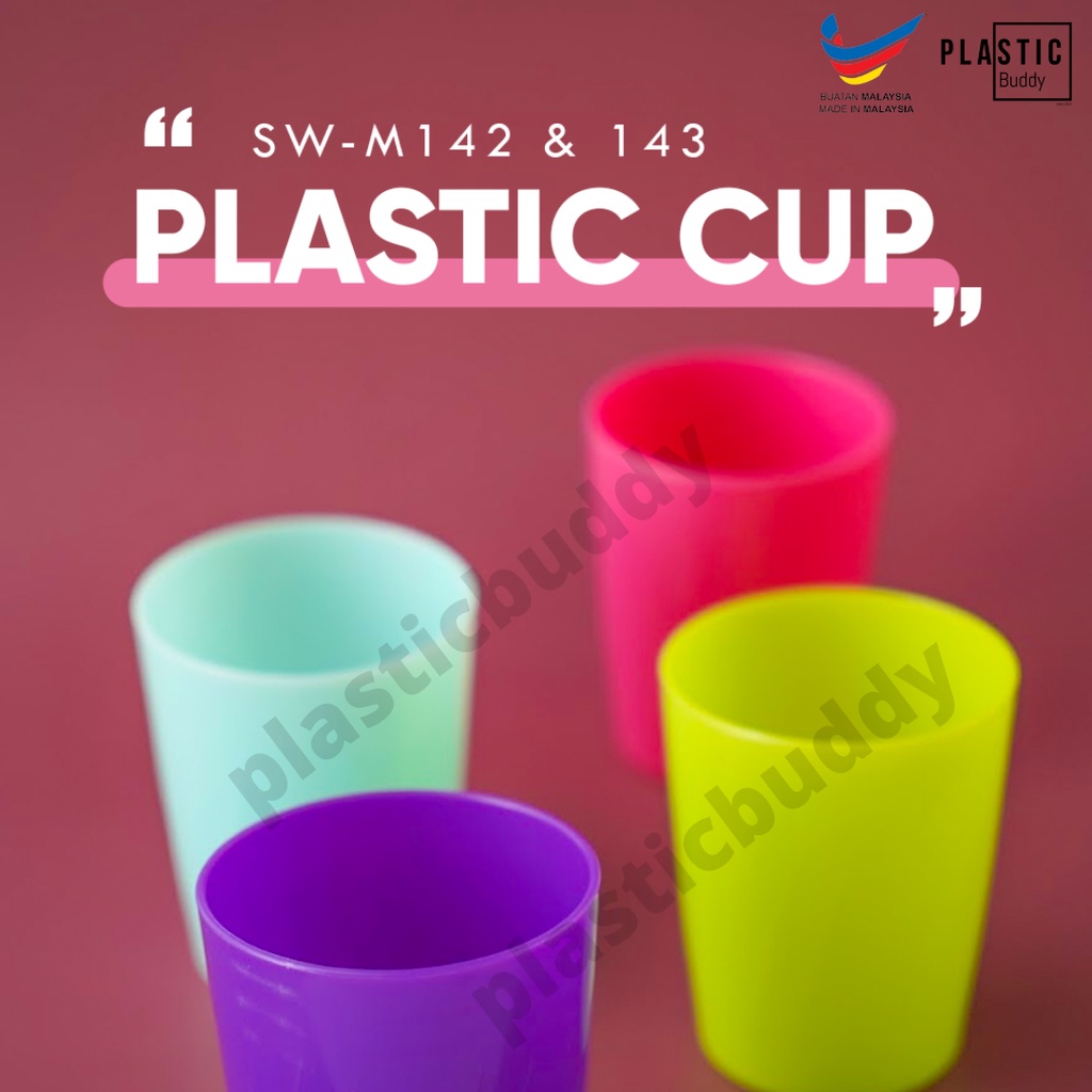 Buatan Malaysia Ready Stock 6 PCS 8oz / 12oz Multipurpose Plastic Cup ...