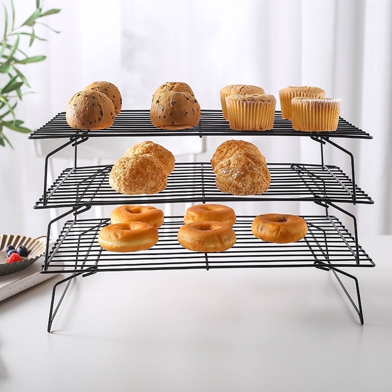 THREE GRID COOLING RACK BIG SIZE NON-STICK COOLING TRAY CAKE COOLING ...