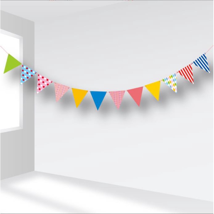 Colorful triangle flags banner for party decoration kids happy birthday ...