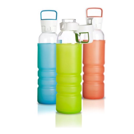 Snapware - ECO Flip Glass Drink Bottle 500ml with Silicone Cover ...