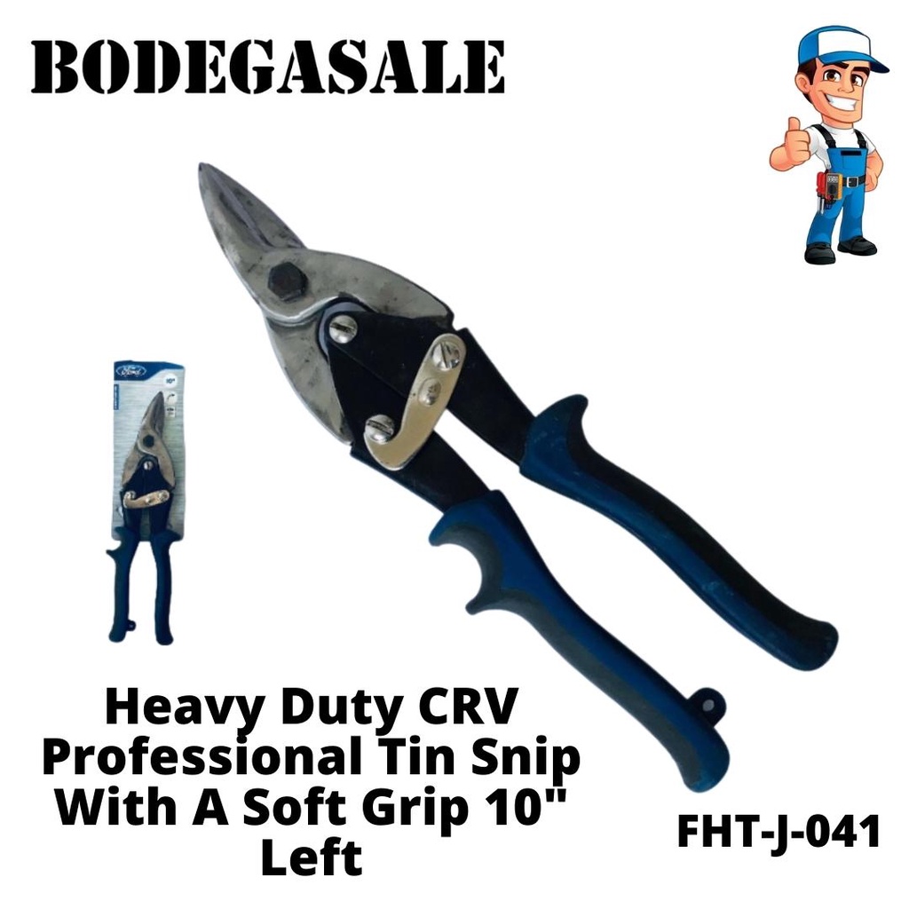 Ford Tools 10 Inch Heavy Duty CRV Professional Tin Snip With A Soft Grip Left, FHT-J-041 ...