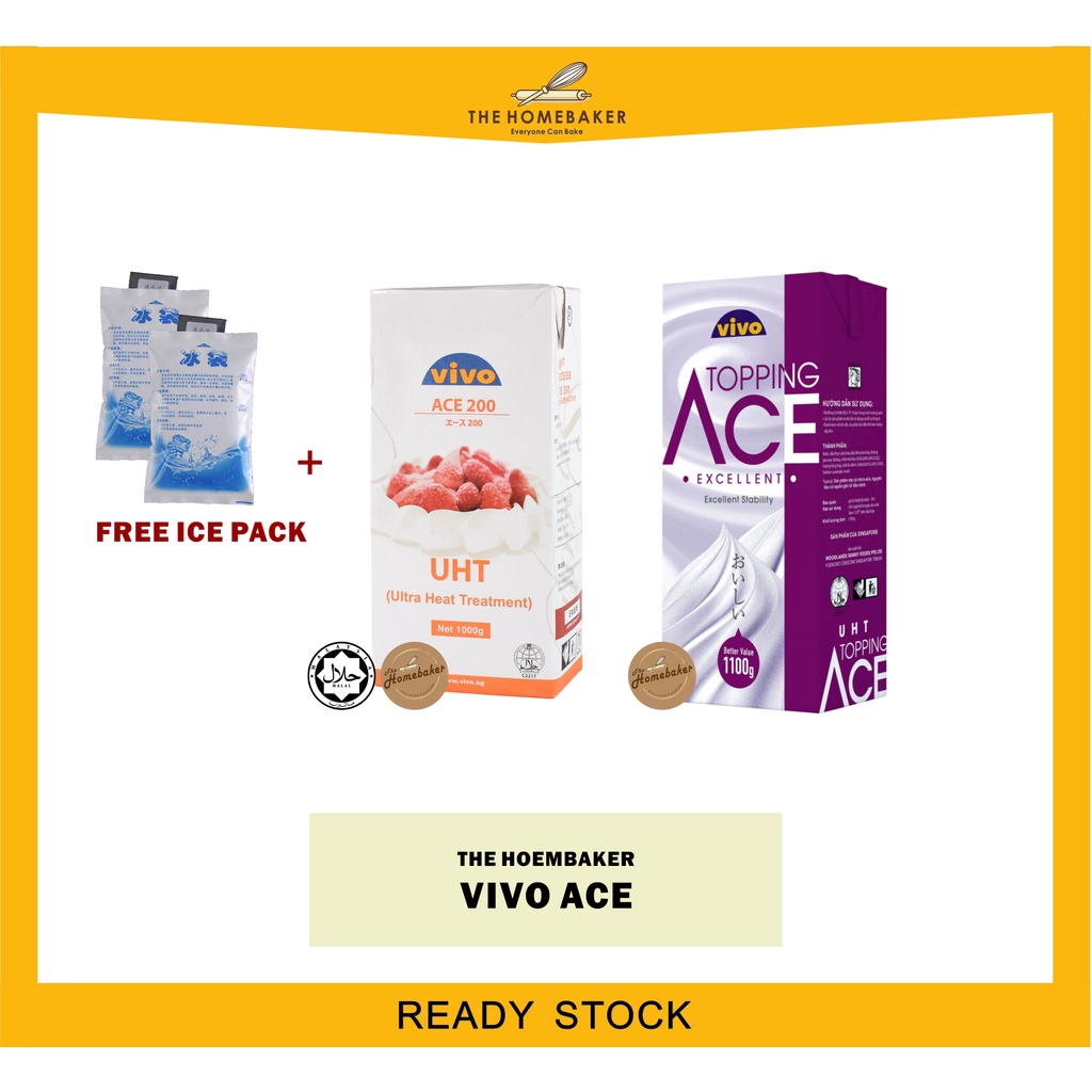 VIVO ACE 200 UHT/ VIVO TOPPING ACE EXCELLENT 1100G [ FREE ICE PACK ] - HOME BAKER MALAYSIA ...